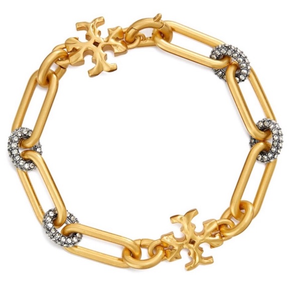 Tory Burch | Jewelry | Tory Burch Roxanne Crystal Chain Bracelet | Poshmark